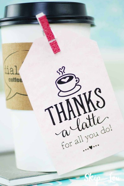 Thanks a latte! FREE Printable Gift Tags | Skip To My Lou