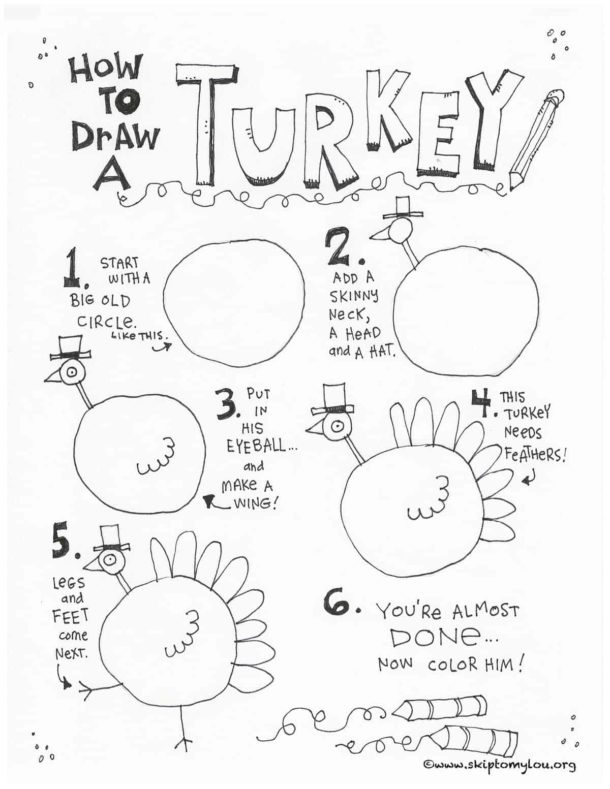 How To Draw A Turkey | Skip To My Lou
