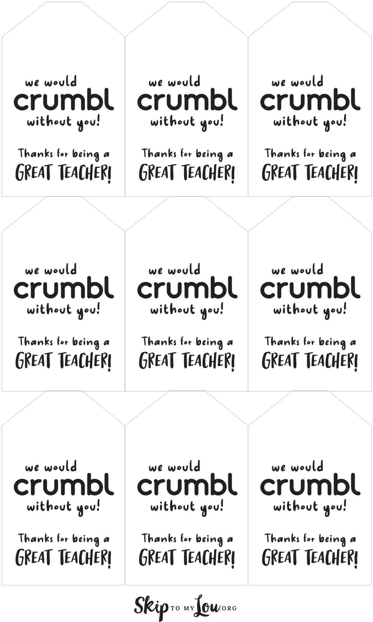 Crumbl Cookie Tags | Skip To My Lou