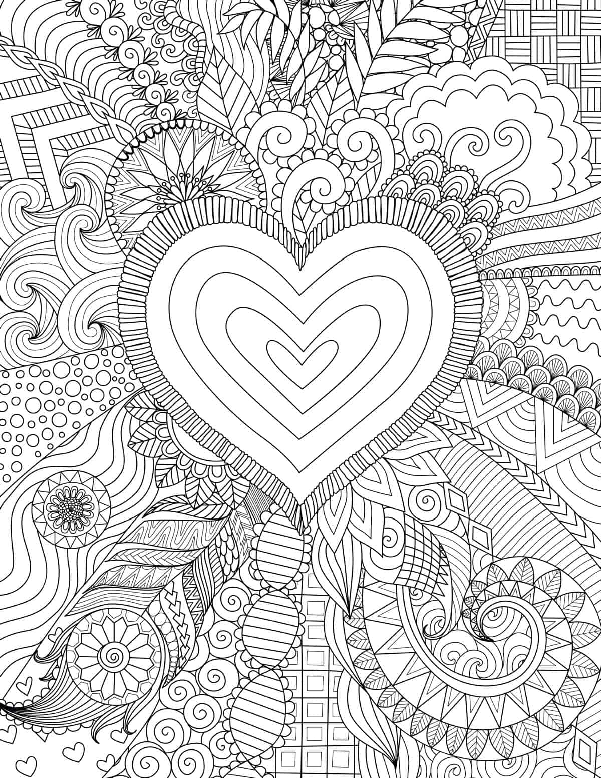 Adorable Free Heart Coloring Pages | Skip To My Lou