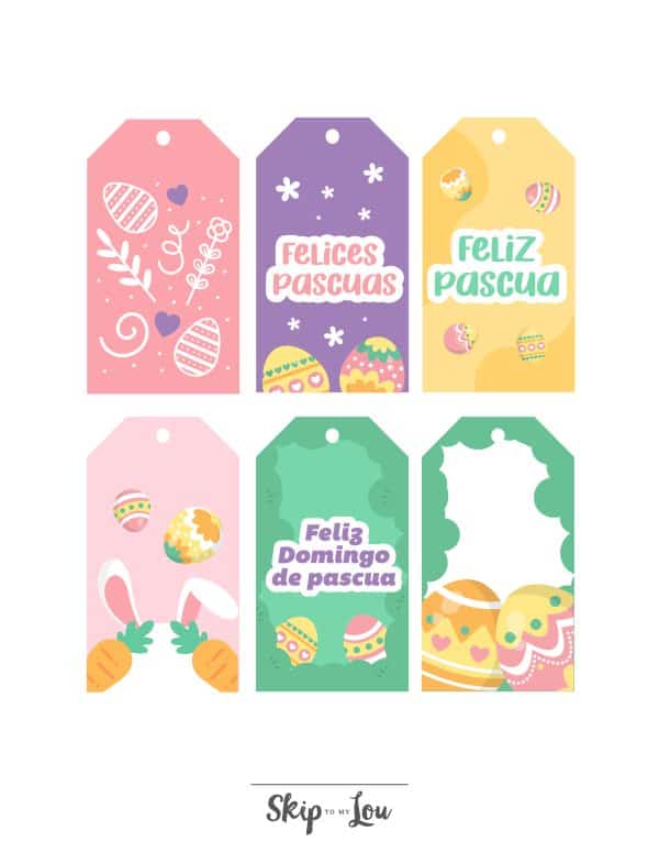Colorful Happy Easter in Spanish Printable Cards | Skip To My Lou