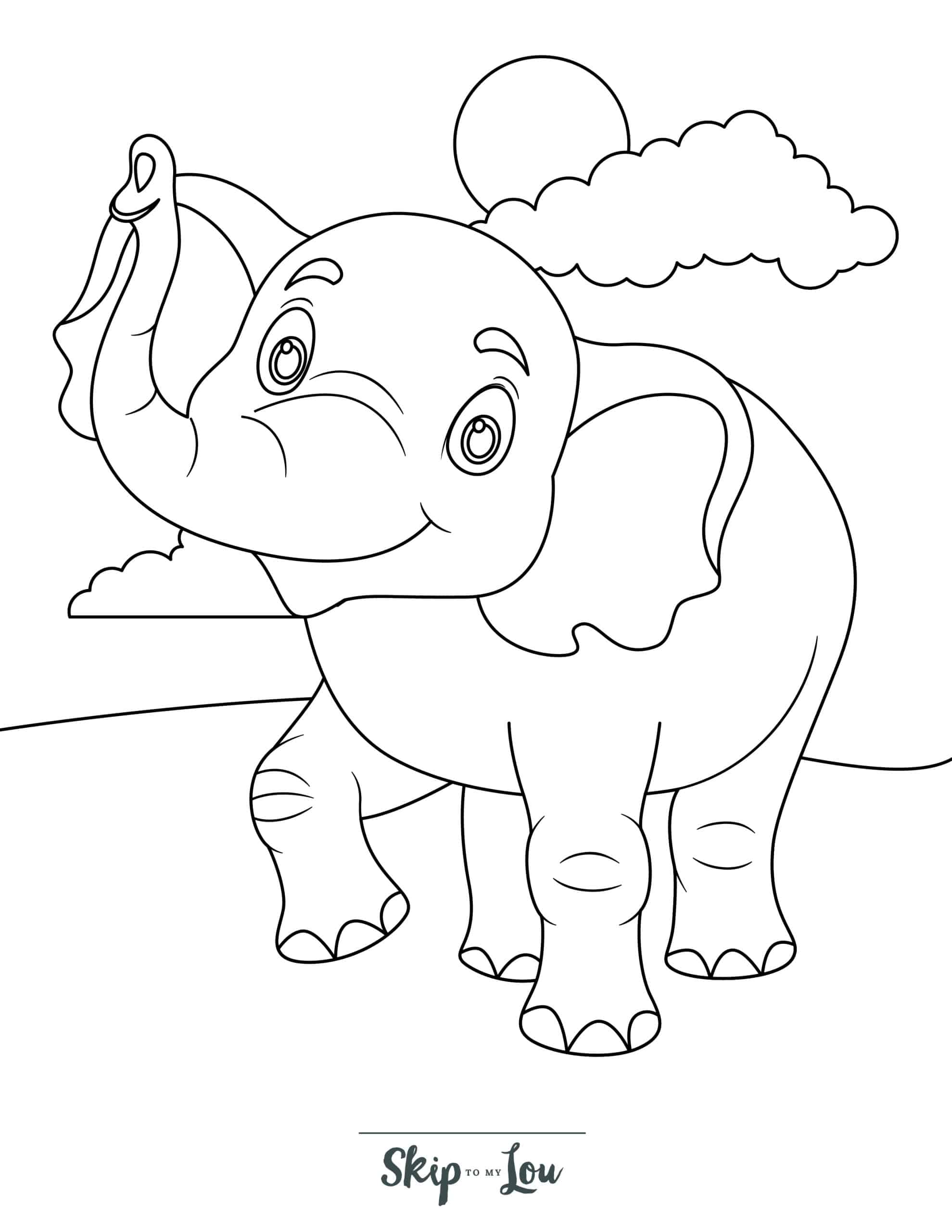 Free Elephant Coloring Pages with Full Book | Skip To My Lou