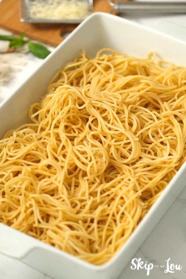 Spaghetti Alfredo Casserole | Skip To My Lou