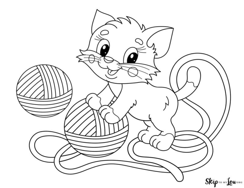 Free Printable Cute Kitten Coloring Pages | Skip To My Lou