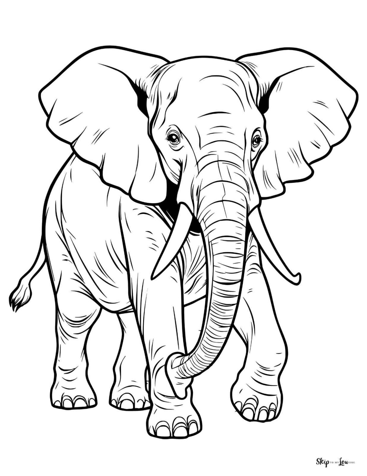 Free Elephant Coloring Pages with Full Book | Skip To My Lou
