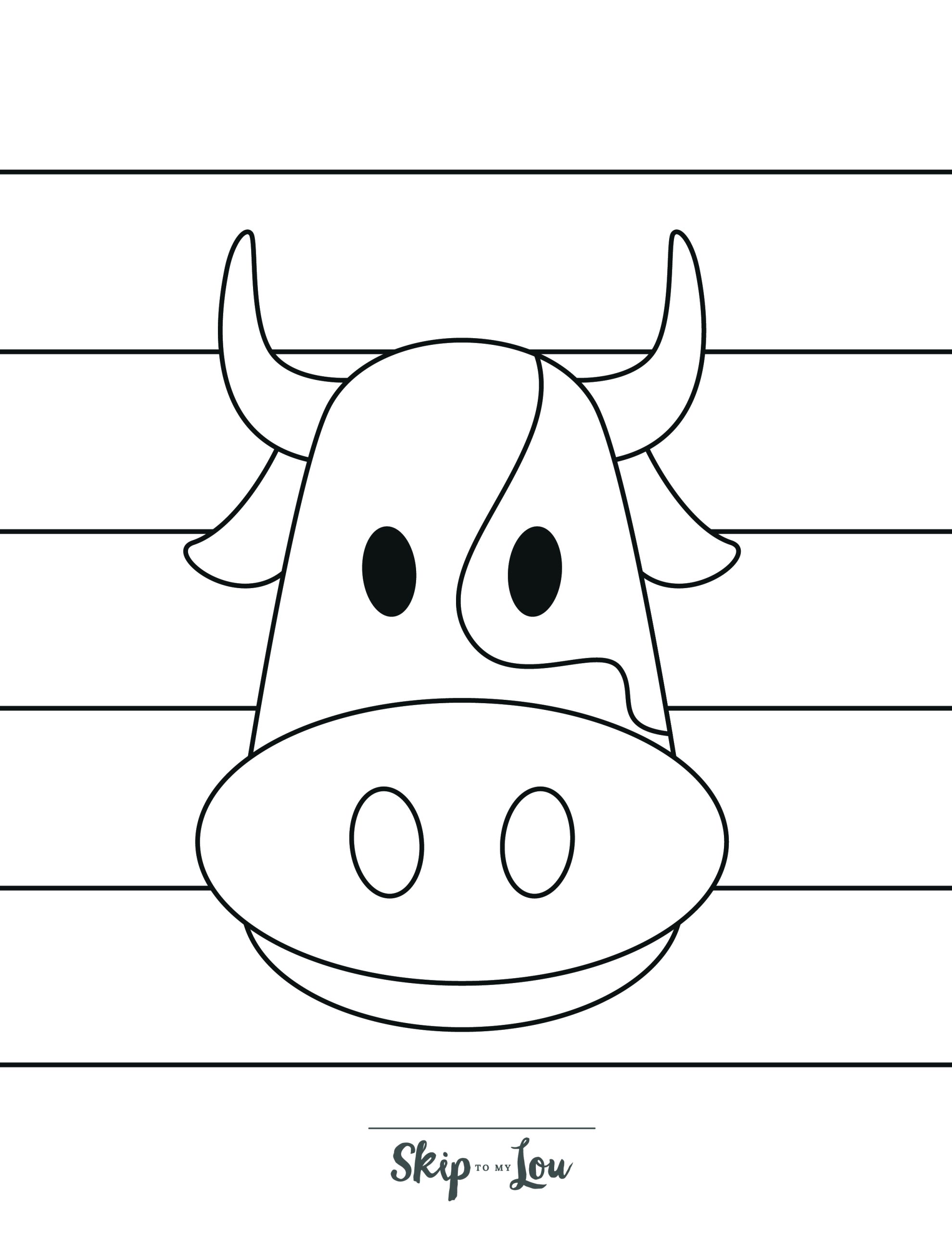 Free Printable Cow Coloring Pages with PDF Download | Skip To My Lou