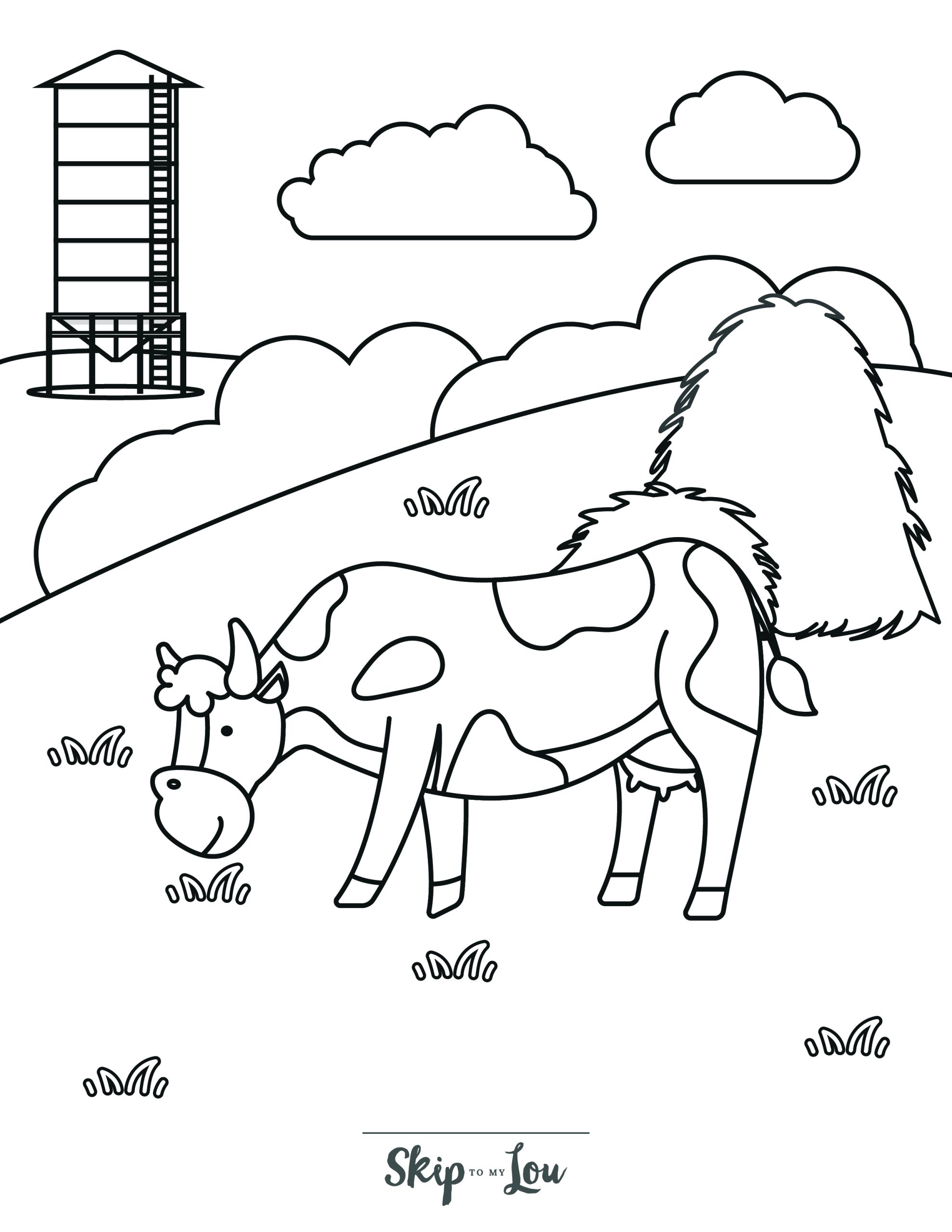 Free Printable Cow Coloring Pages with PDF Download | Skip To My Lou