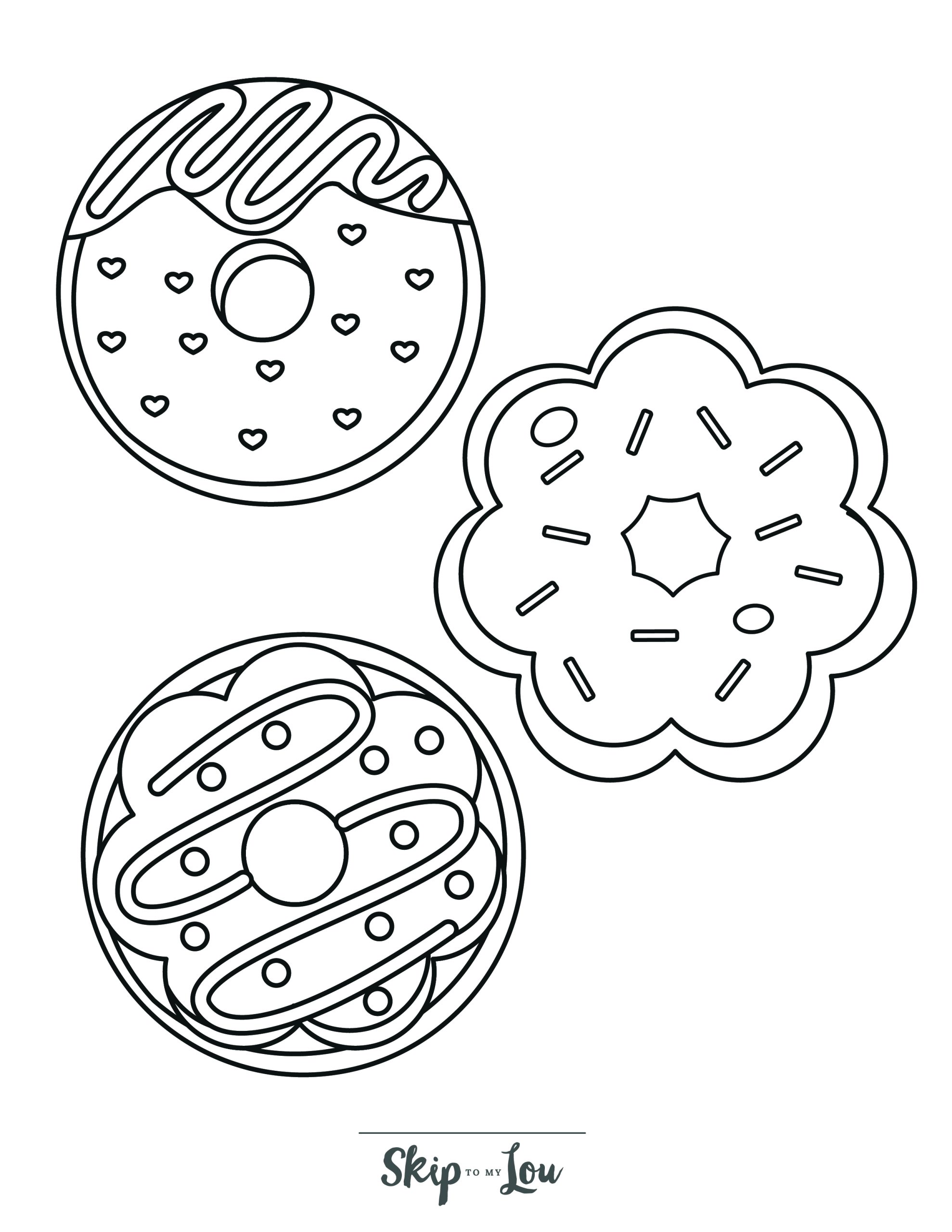 Fun Donut Coloring Pages with Free Printable Book | Skip To My Lou