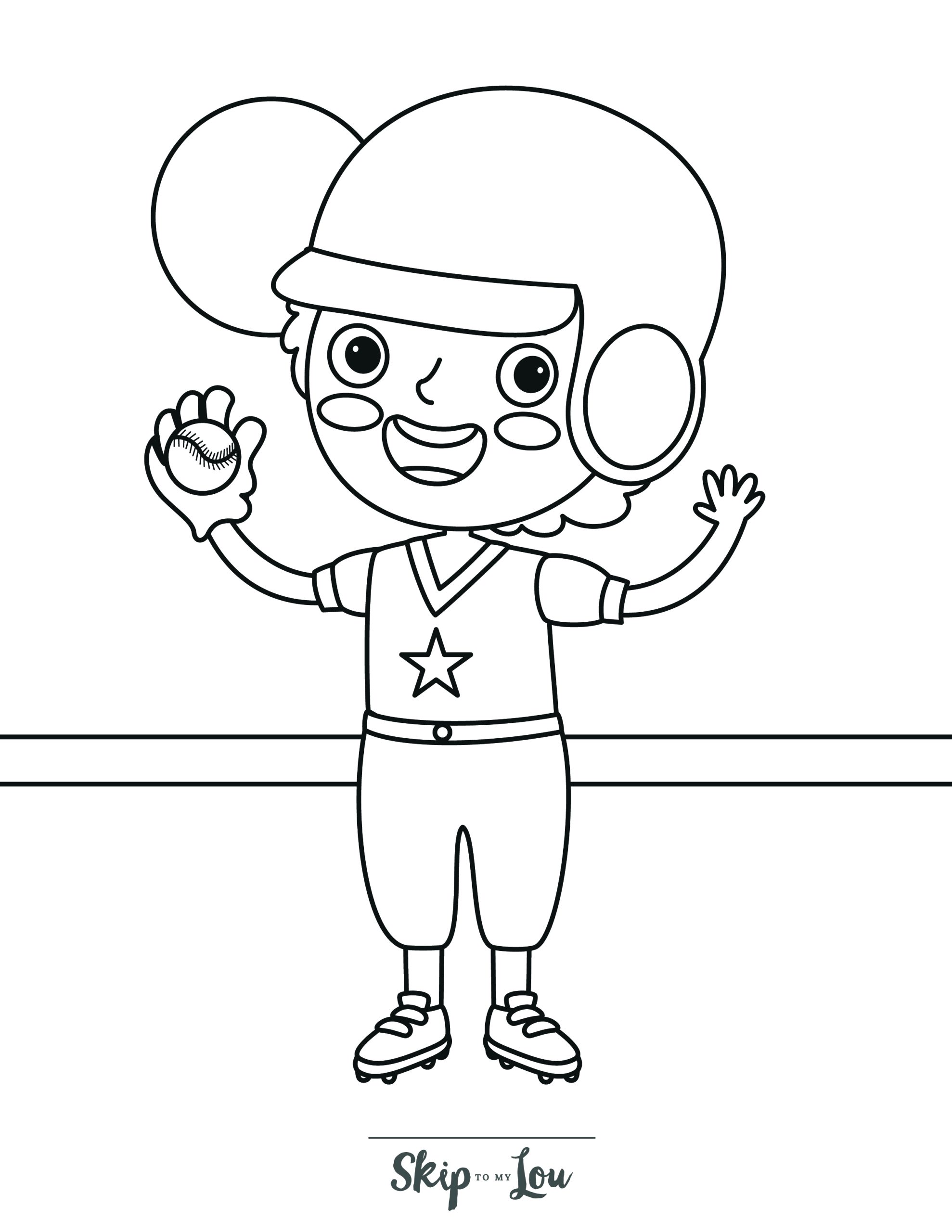 Baseball Coloring Pages - Free Printables for Kids | Skip To My Lou