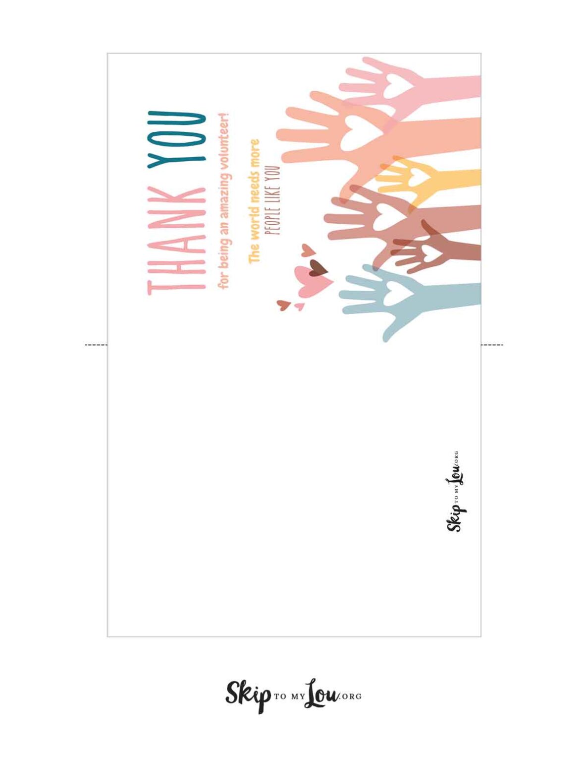 Thank You Volunteers {Free Printable Card} | Skip To My Lou