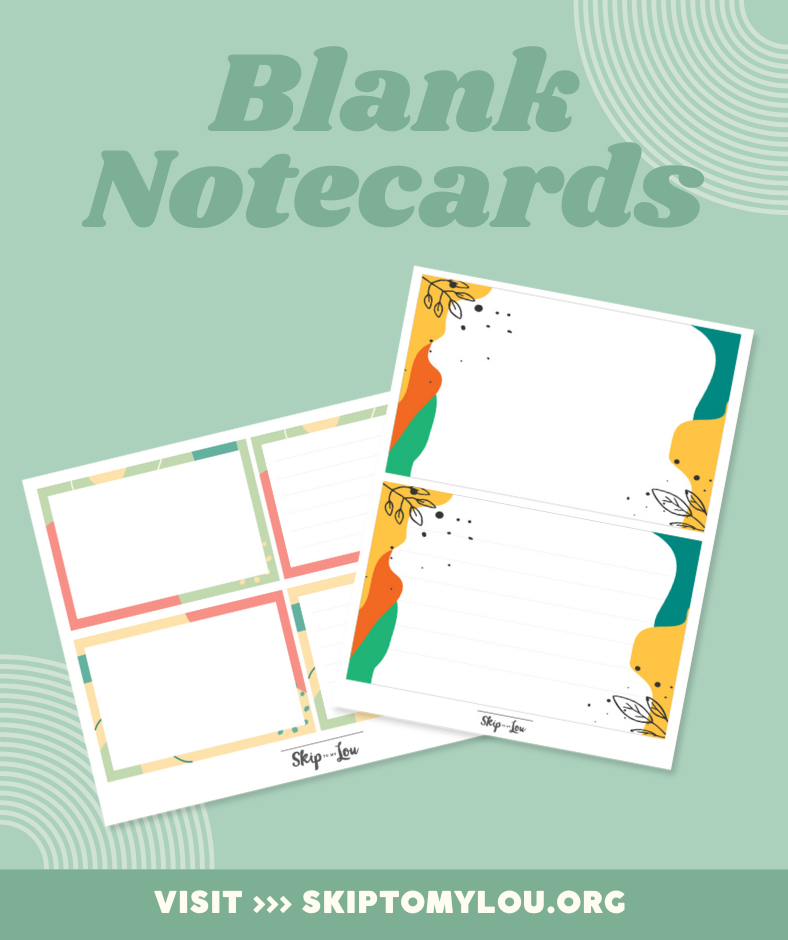 Free Printable Blank Note Cards for all Occasions | Skip To My Lou