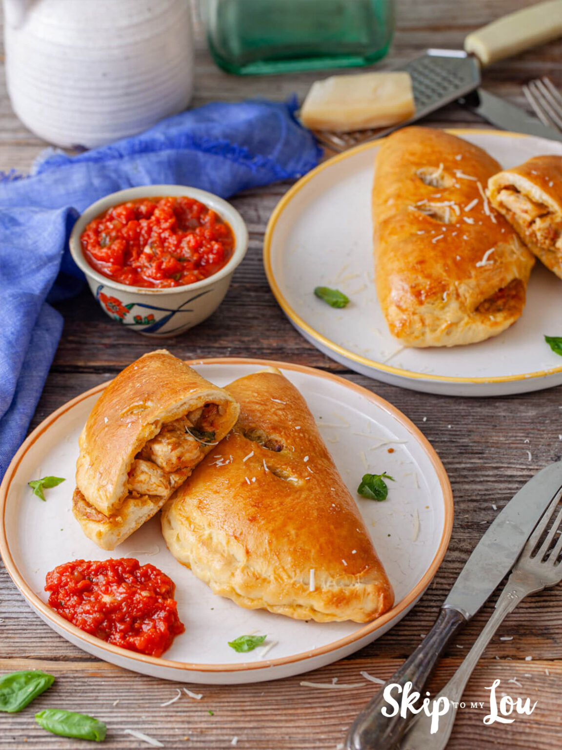 Super Tasty Chicken and Pesto Calzones {Recipe} | Skip To My Lou