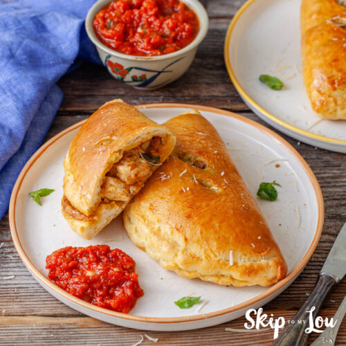Super Tasty Chicken and Pesto Calzones {Recipe} | Skip To My Lou