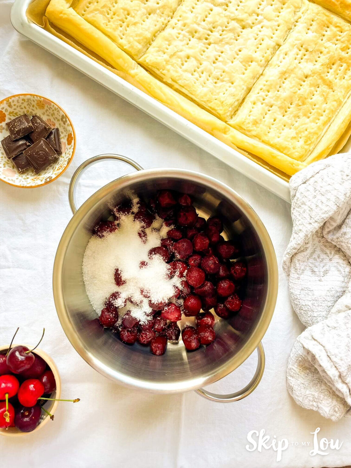 Decadent Cherry & Chocolate Puff Pastry Tart | Skip To My Lou