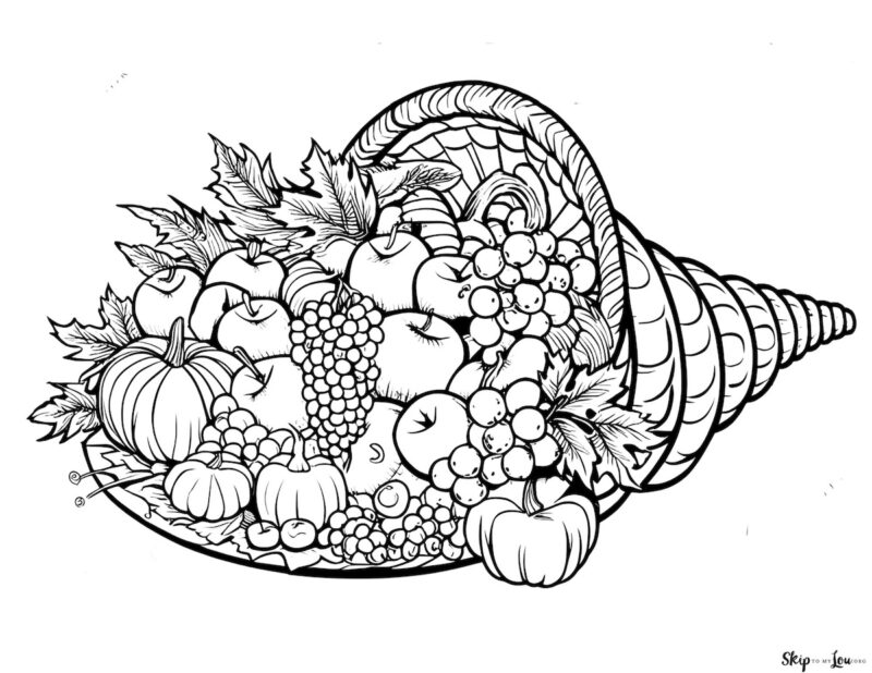Cornucopia Coloring Pages | Skip To My Lou