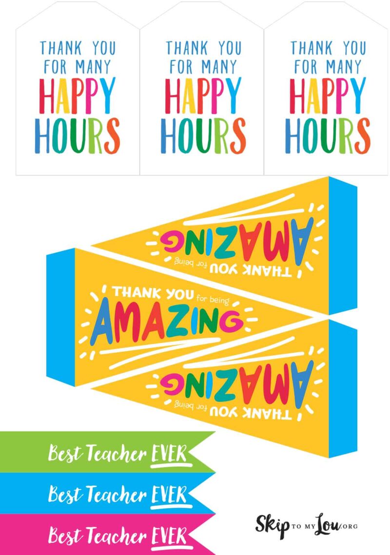 Teacher Appreciation Gift: “Thank You for Many Happy Hours” Sonic Gift ...
