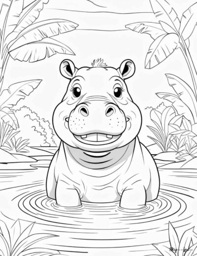 Hippo Coloring Pages | Skip To My Lou