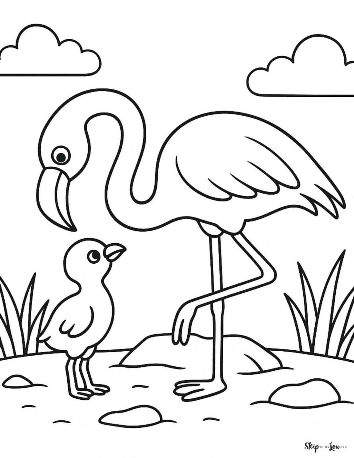 Flamingo Coloring Pages | Skip To My Lou