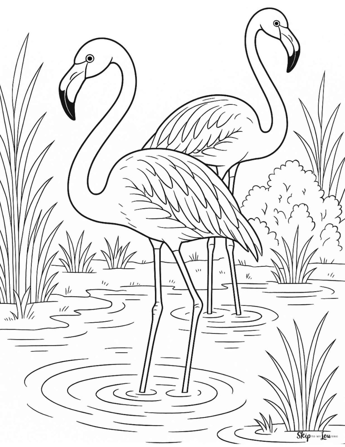 Flamingo Coloring Pages | Skip To My Lou
