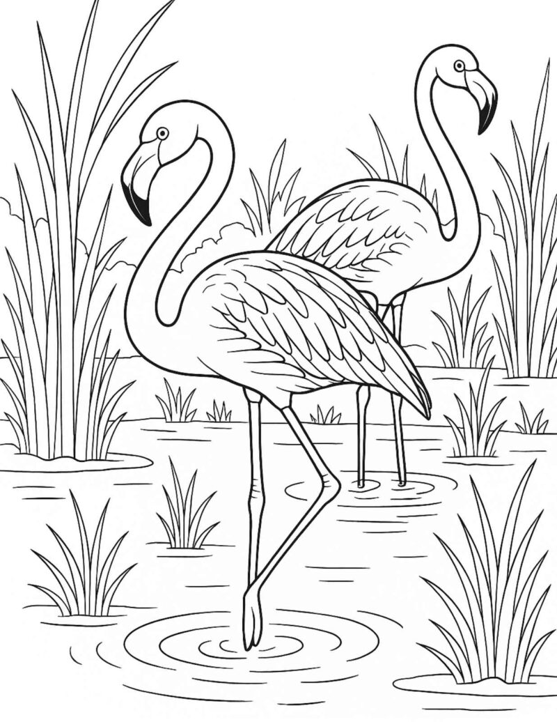 Flamingo Coloring Pages | Skip To My Lou