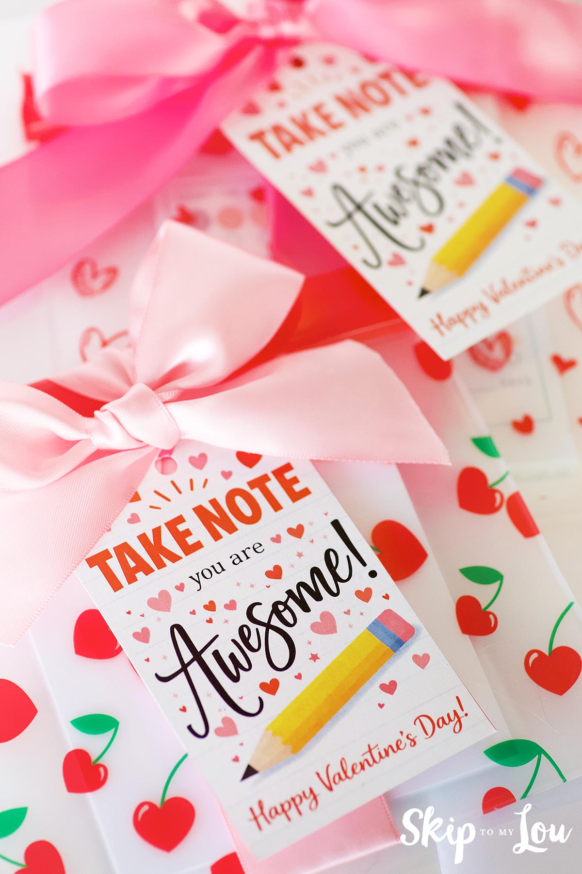 Free Printable Valentine Tag – Take Note You Are Awesome | Skip To My Lou