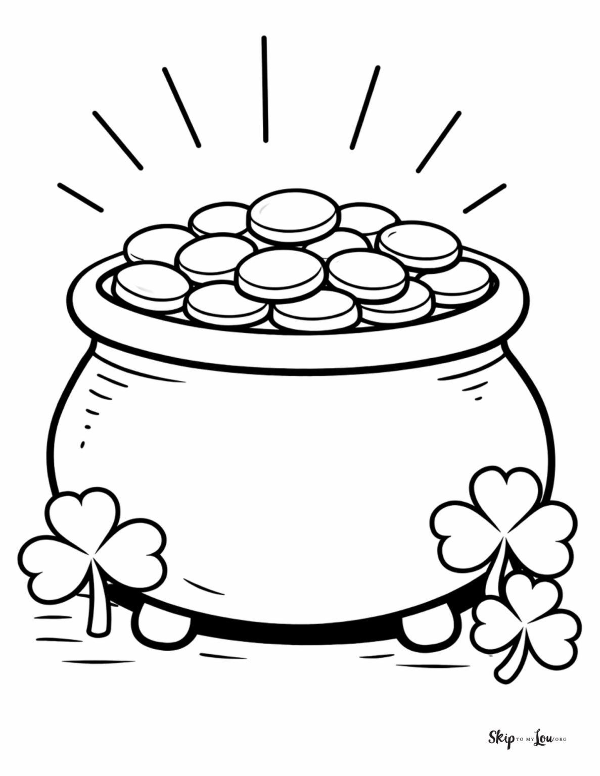 Pot of Gold Coloring Pages: Free Printable St Patrick’s Day Coloring Pages
